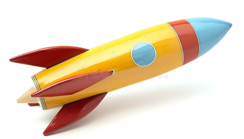 Colorful Rocket Isolated on White. Child S Toy Stock Image - Image of ...
