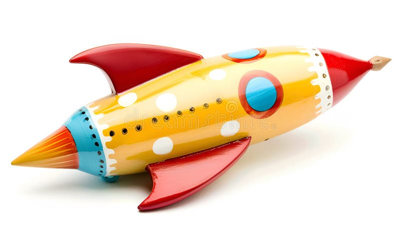 Colorful Rocket Isolated on White. Child S Toy Stock Image - Image of ...