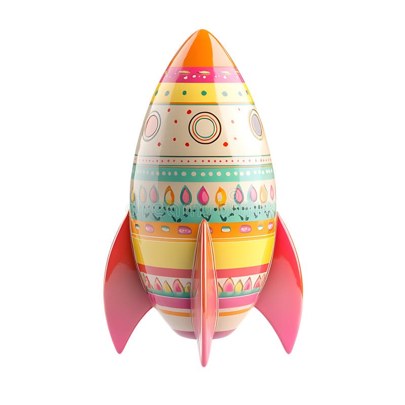 Colorful Rocket Ship Design a Vibrant Ornate Illustration on ...