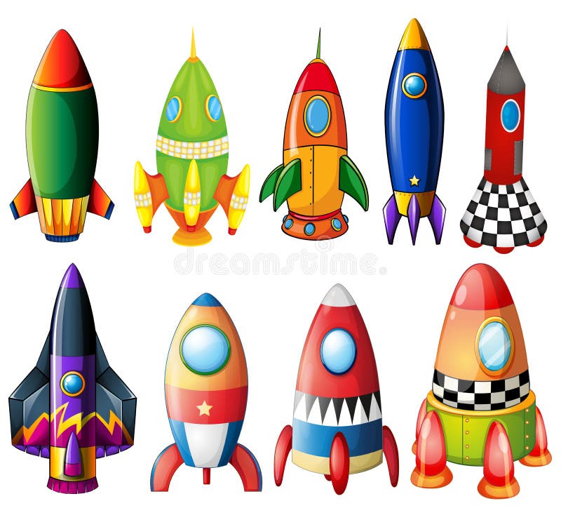 Colorful rockets stock illustration. Illustration of bomb - 37891581