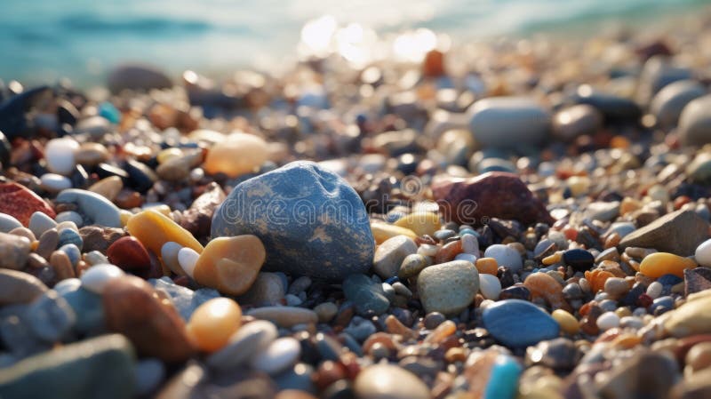Colorful Rocks on Beach Shore: Realistic Hyper-detailed Rendering Stock ...