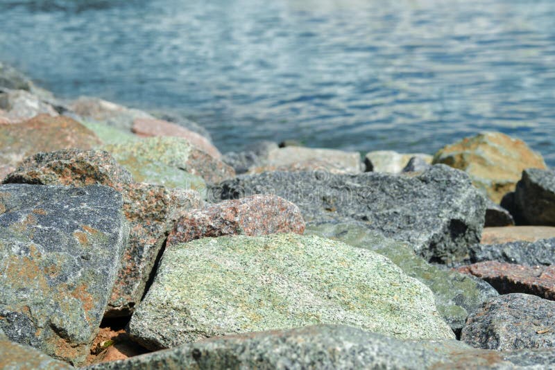 Colorful Rocks on the Beach Stock Image - Image of abstract, defocused ...