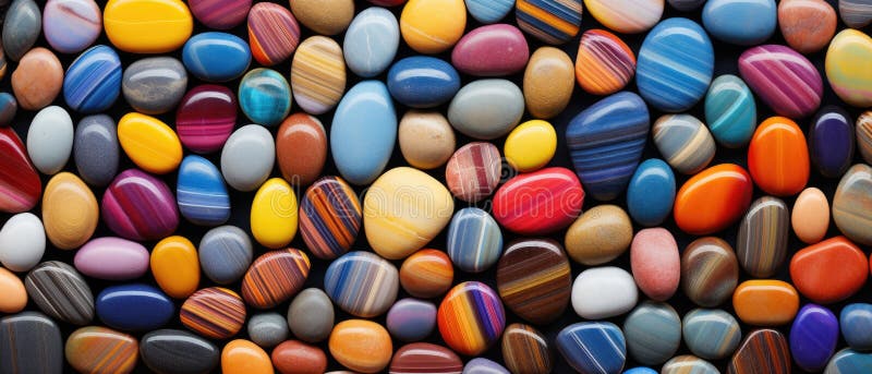 Colorful Rocks and Pebbles, Featuring a Spectrum of Multicolored and ...