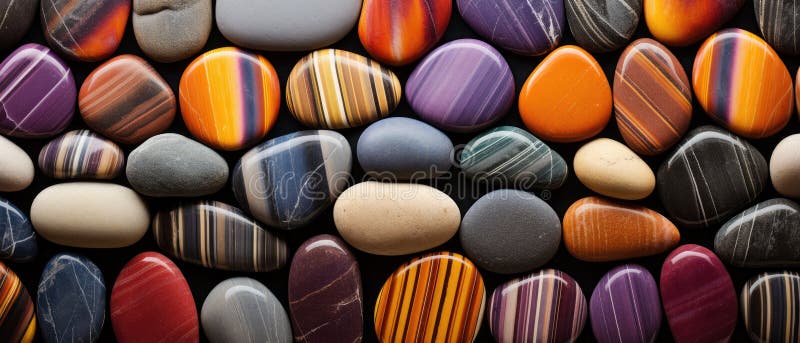 Colorful Rocks and Pebbles, Featuring a Spectrum of Multicolored and ...