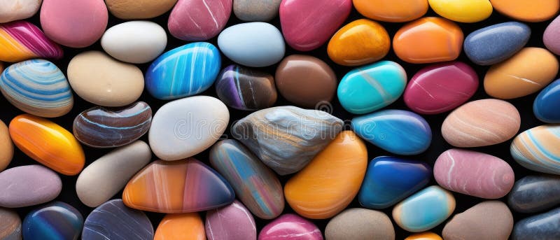 Colorful Rocks and Pebbles, Featuring a Spectrum of Multicolored and ...