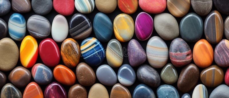 Colorful Rocks and Pebbles, Featuring a Spectrum of Multicolored and ...