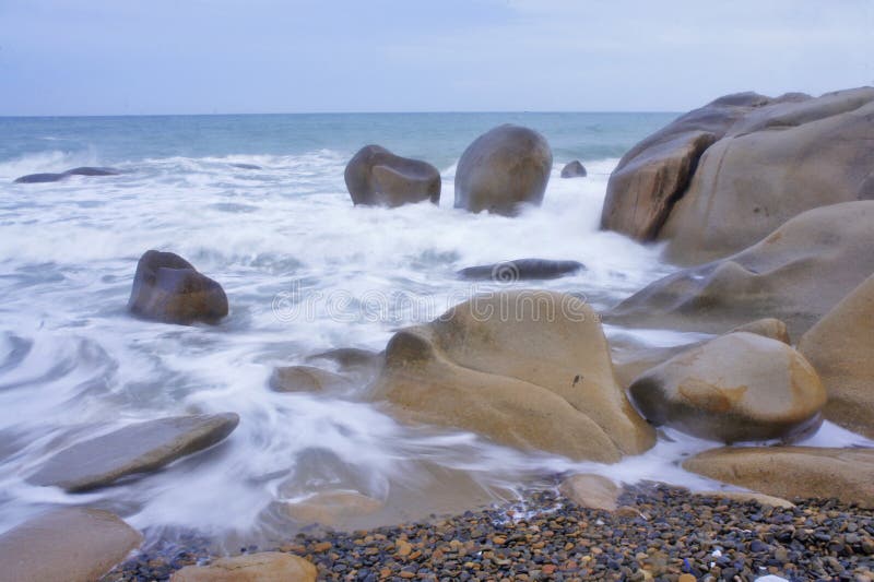 Colorful rocky beach stock photo. Image of seascape, beach - 60230582