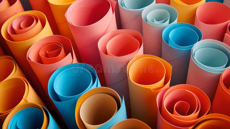 Colorful Rolled Paper Array, Creative Abstract Design, Vibrant Craft ...
