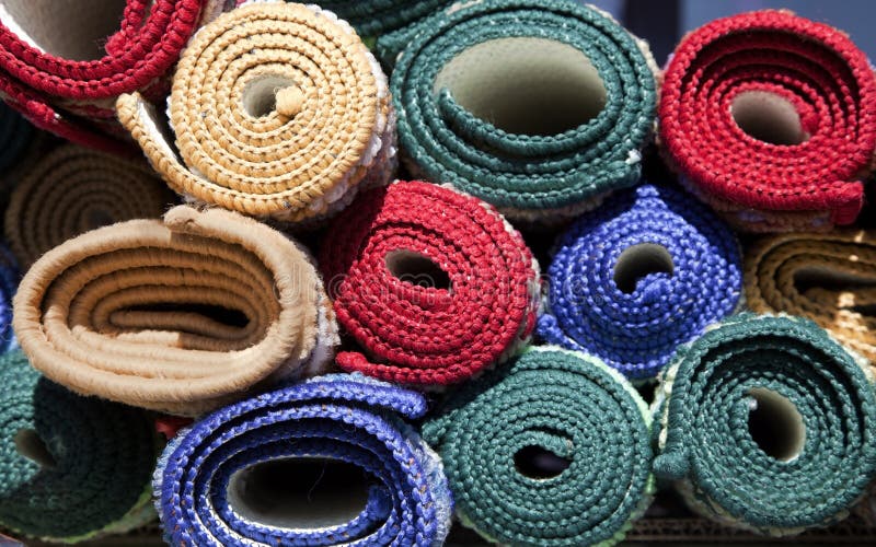 Rolled Rugs Inside a Rug Store Stock Photo - Image of group, ethnicity ...
