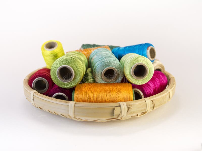 Colorful rolls of thread. stock photo. Image of orange - 65988790