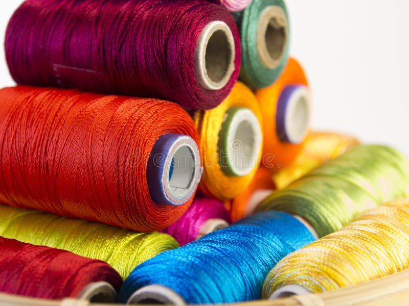 Rolls of Thread with RGB and CMYK Colors. Stock Image - Image of ...