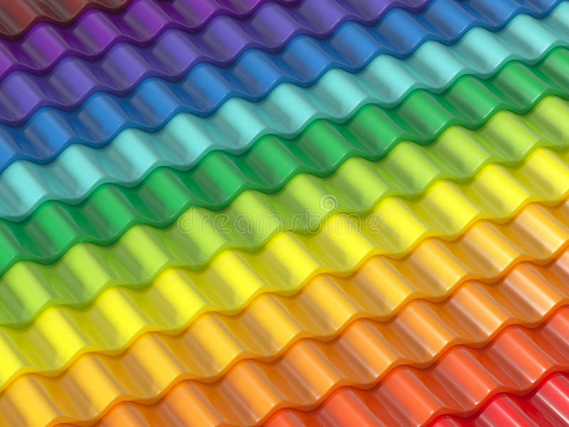 Colorful Pattern of Roof Tile 3D. Architecture Stock Illustration ...