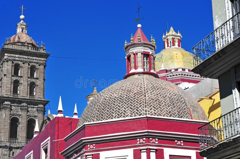 Colorful Rooftops in Puebla Mexico Stock Photo - Image of expedition ...