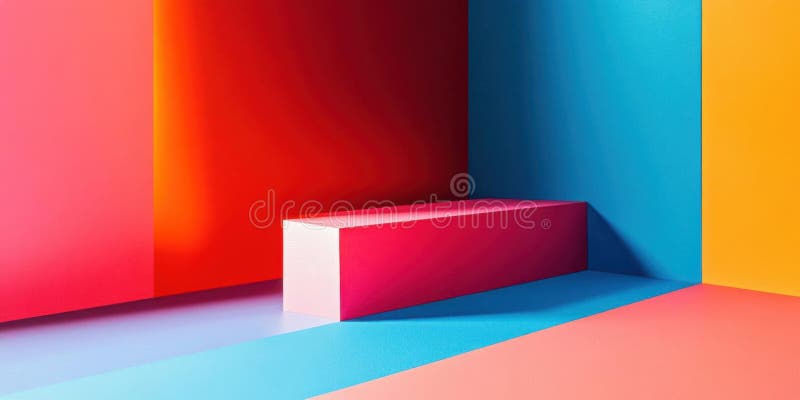 Colorful Room with Pink Block Stock Illustration - Illustration of wall ...