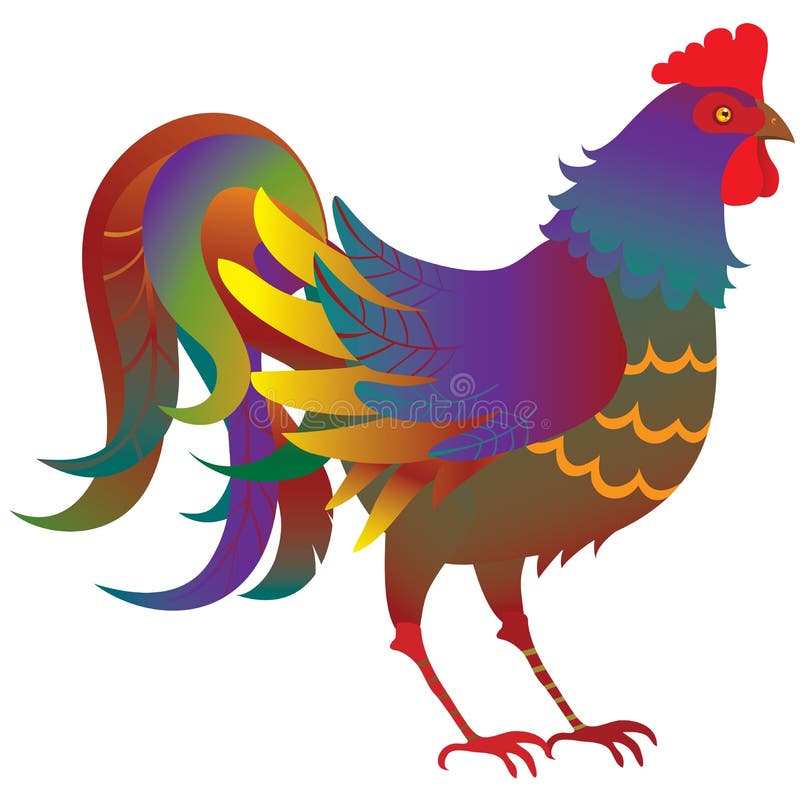 Colorful Rooster Photo Realistic Stock Vector - Illustration of eps10 ...