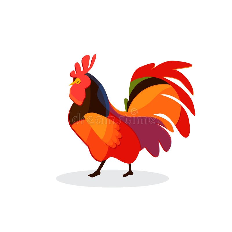 Colorful rooster stock vector. Illustration of comb, cockerel - 12778879