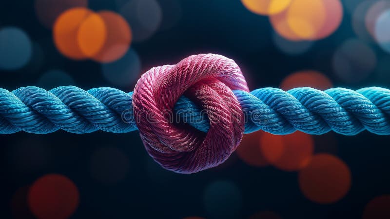 Colorful Rope Knot on Blurred Background, Symbolizing Unity and ...