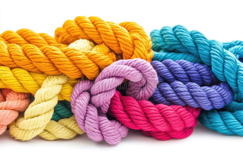 A Colorful Rope Pile on a Clean Surface Stock Photo - Image of interior ...