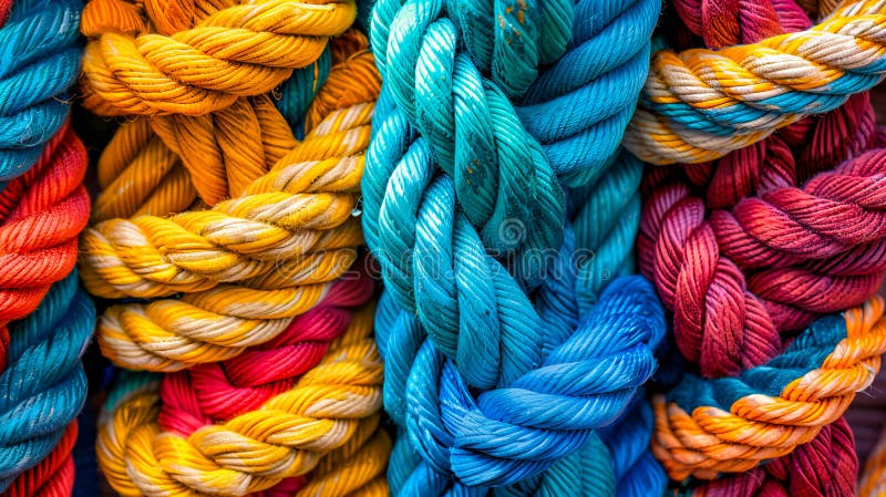 Colorful ropes on a boat stock photo. Image of colorful - 317790464