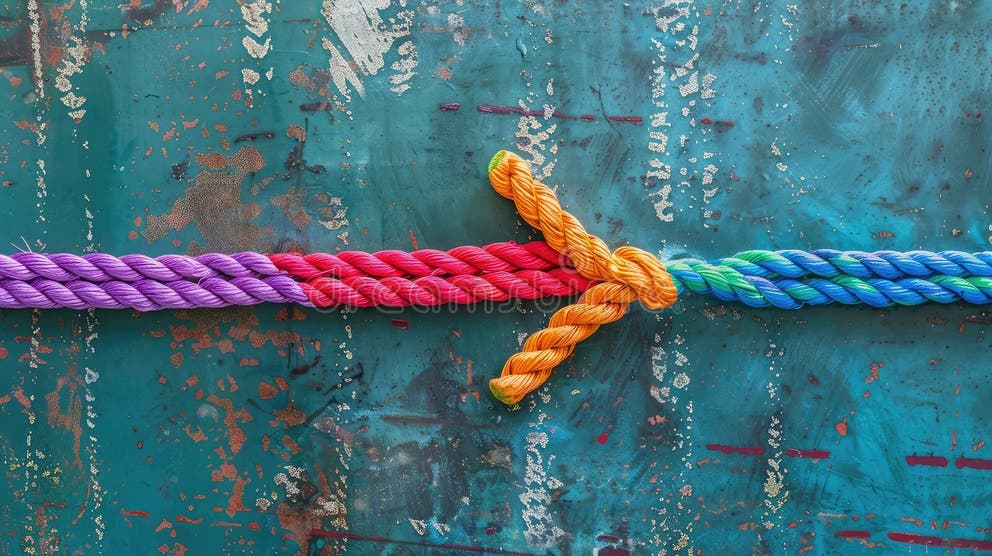 Colorful Ropes Forming a Direction Arrow Stock Image - Image of ...