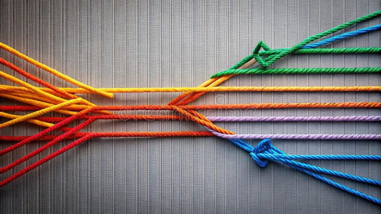 Colorful Ropes Intertwined, Representing Connection and Collaboration ...