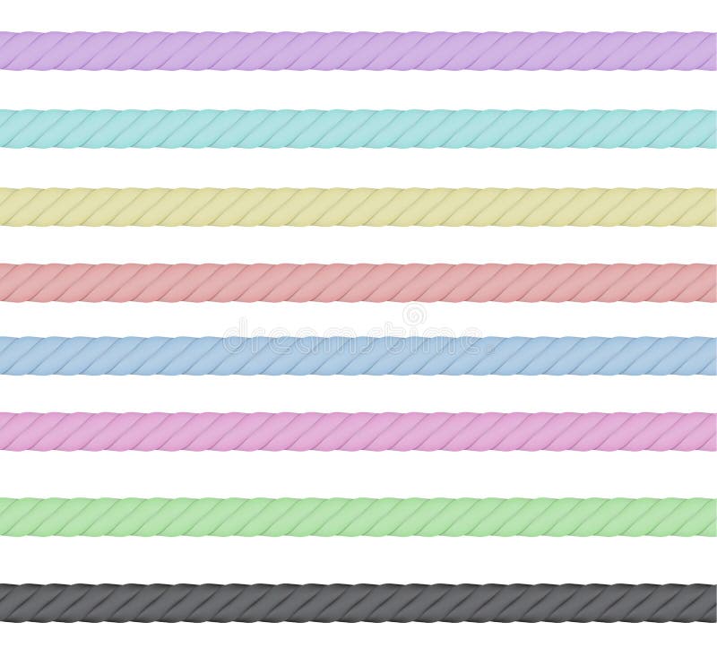 Colorful Ropes Set stock vector. Illustration of line - 115823193