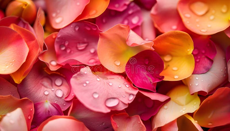 Colorful Rose Flower Petals Background Stock Illustration ...