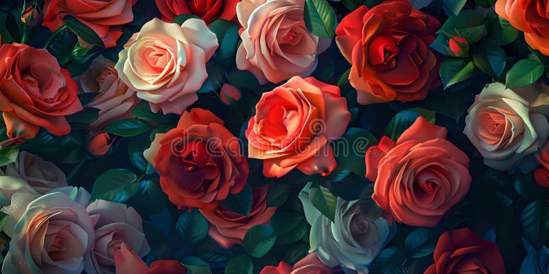 Colorful roses background stock illustration. Illustration of wallpaper ...