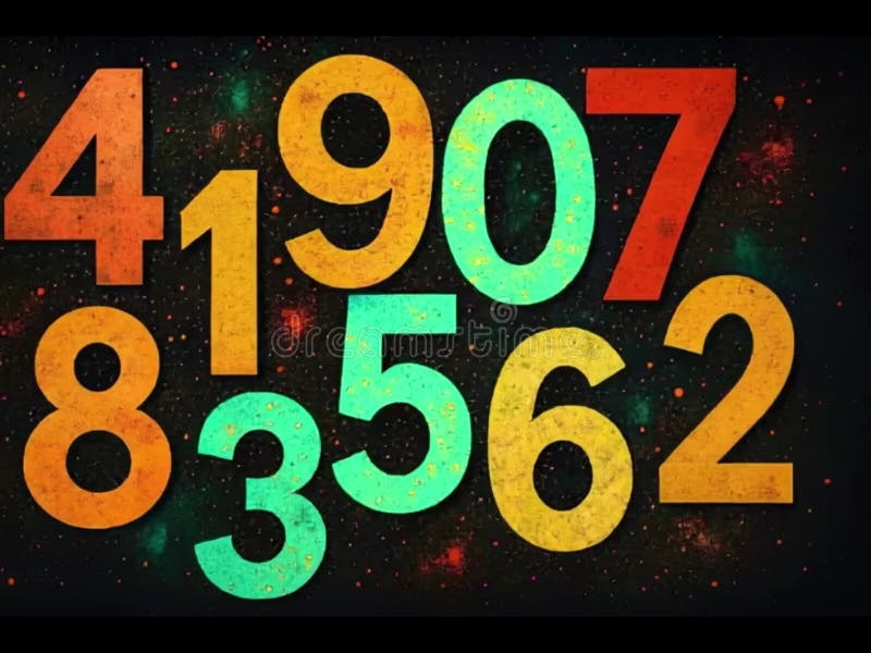 Colorful Rotating Numbers Animation – Abstract Countdown or Data ...