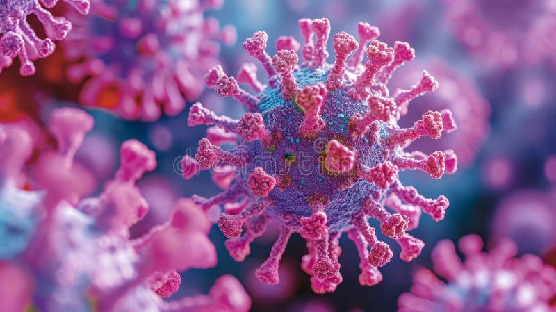 Colorful Rotavirus Under a Microscope AI Generated Stock Illustration ...
