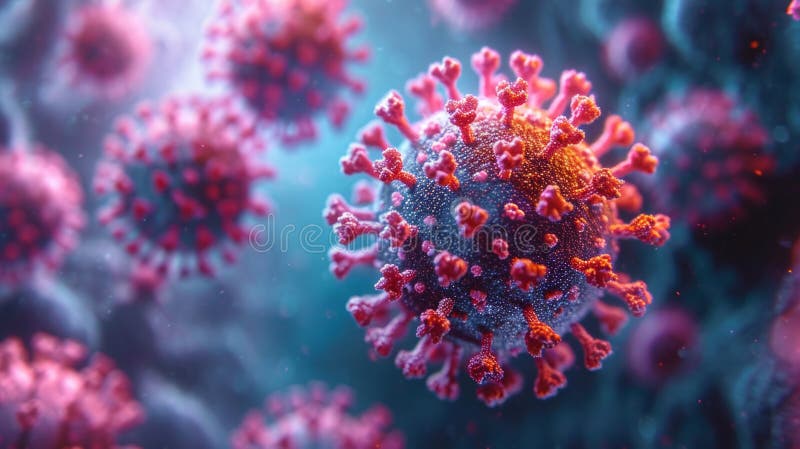 Colorful Rotavirus Under a Microscope AI Generated Stock Photo - Image ...
