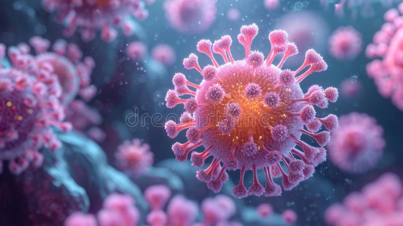 Colorful Rotavirus Under a Microscope AI Generated Stock Illustration ...