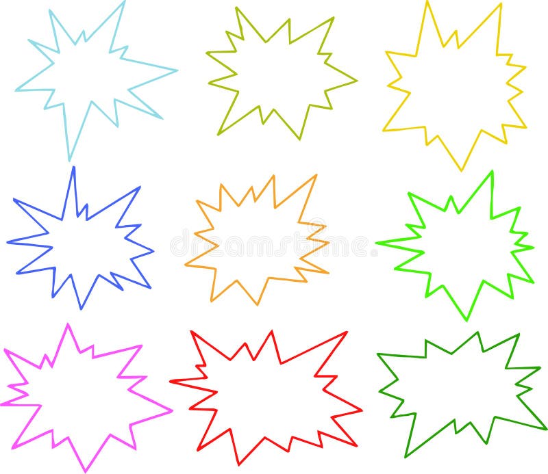 Colorful Rough Sketch of the Exploding Frame Set Stock Vector ...