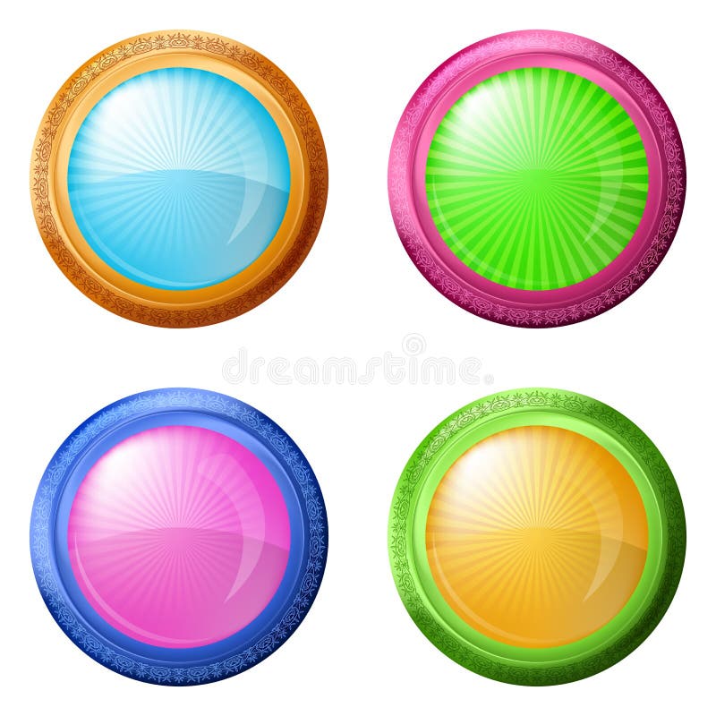 Colorful buttons, set stock vector. Illustration of click - 25168536