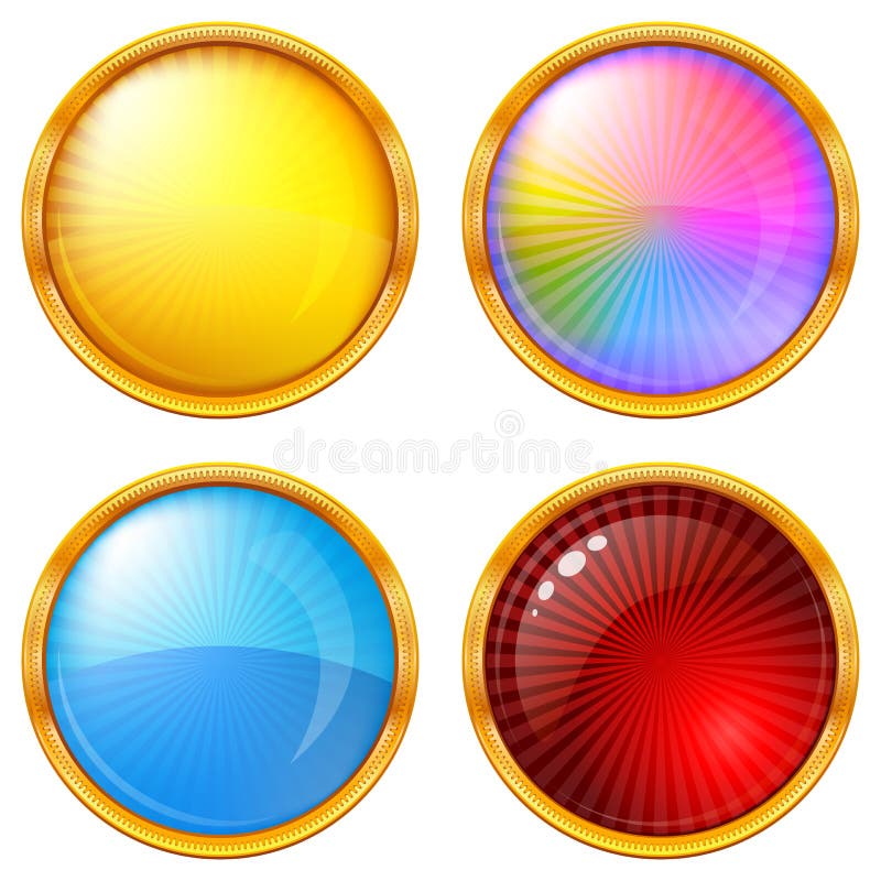 Colorful buttons, set stock vector. Illustration of click - 25168536