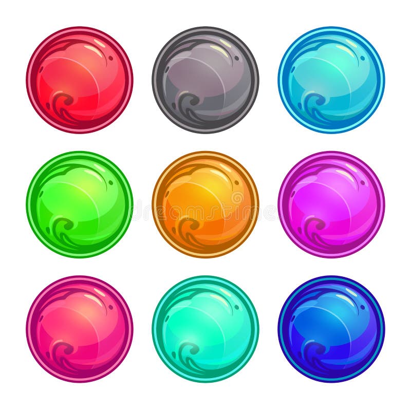 Colorful round buttons set stock vector. Illustration of bright - 69030660