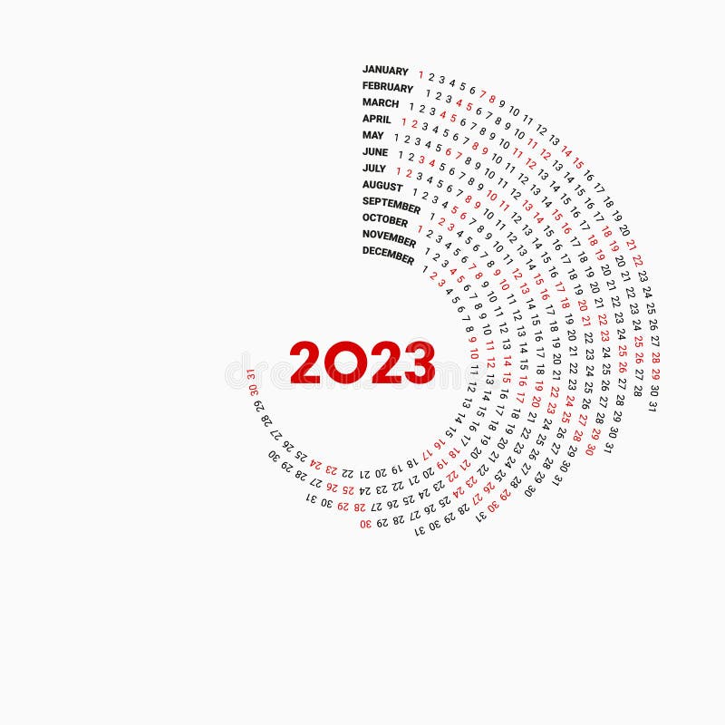 Round Calendar Planner for 2023. Calendar Template for 2022. Stationery ...