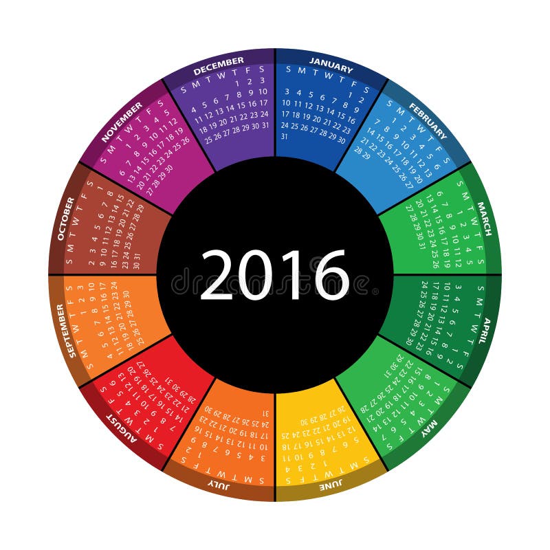 Circle Calendar 2015 Year Template Stock Vector - Illustration of ...