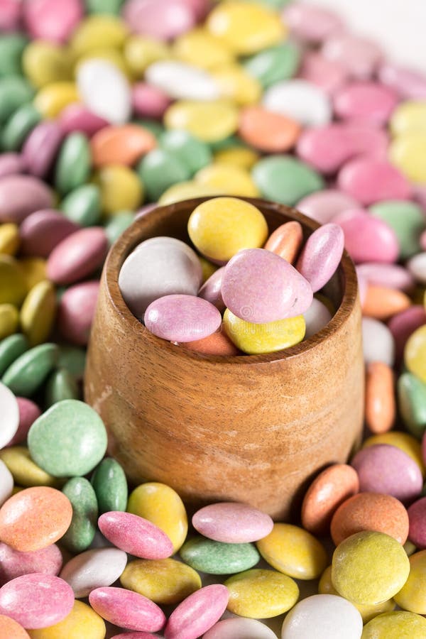 Colorful Round Chocolate Candies Closeup Macro Sliced Candy Stock Image ...