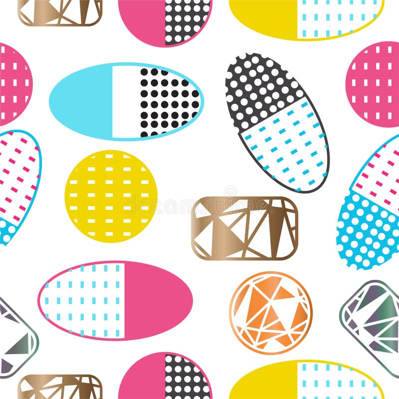 Colorful Round Capsules Shape Seamless Pattern Vector Stock Vector ...