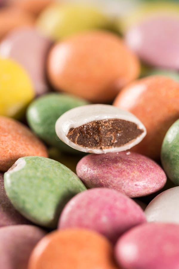 Colorful Round Chocolate Candies Closeup Macro Sliced Candy Stock Image ...