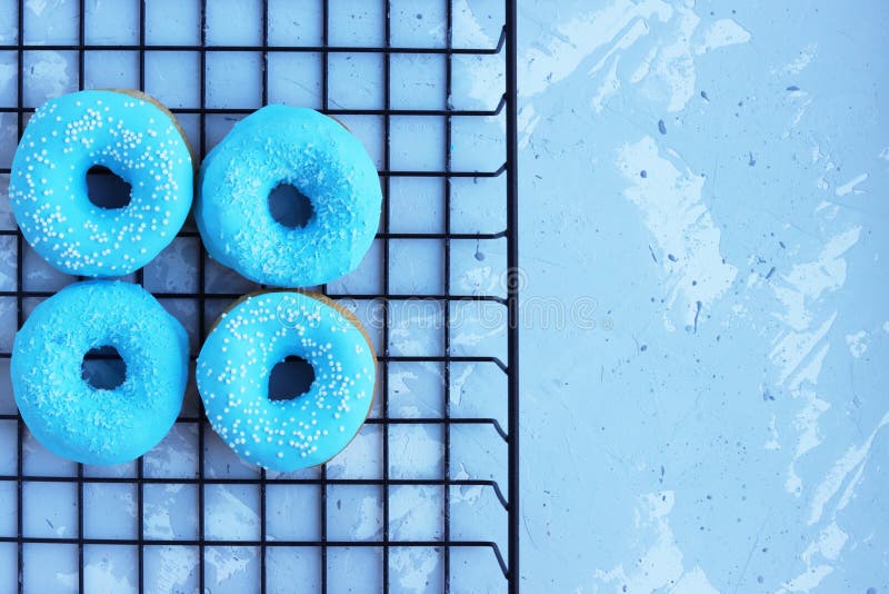 Colorful Round Donuts on the Table Stock Image - Image of iced ...