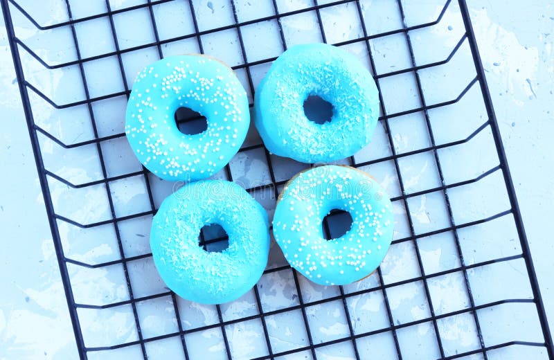 Colorful Round Donuts on the Table Stock Image - Image of iced ...