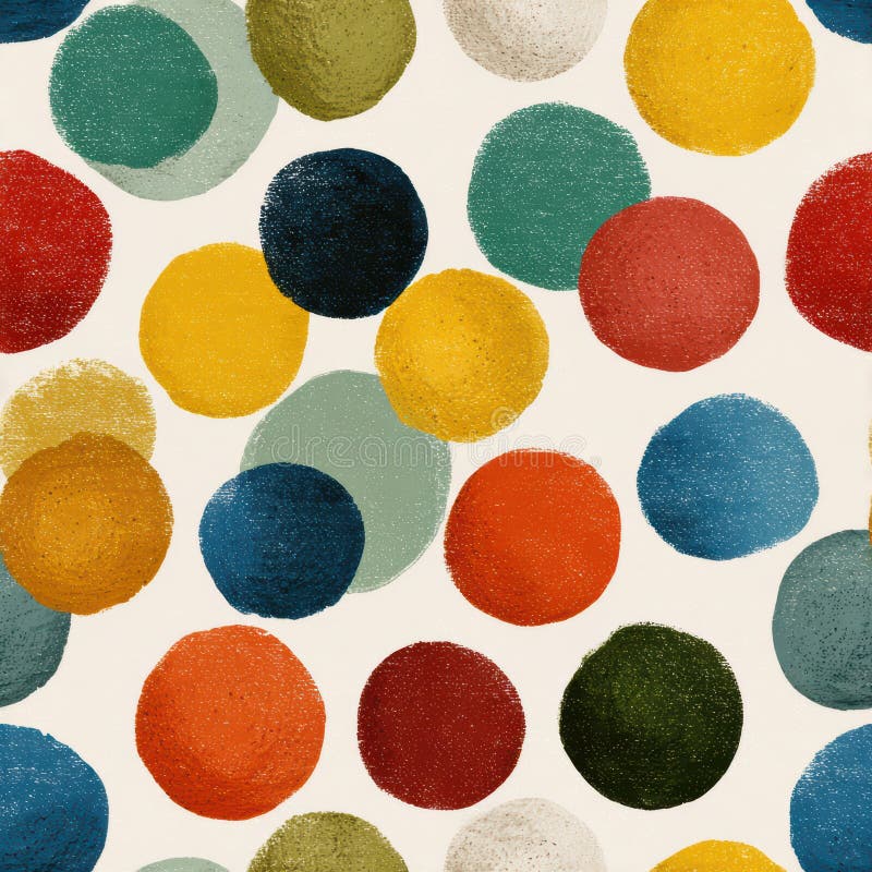 Colorful Round Dots Pattern on Light Background for Textile Design ...
