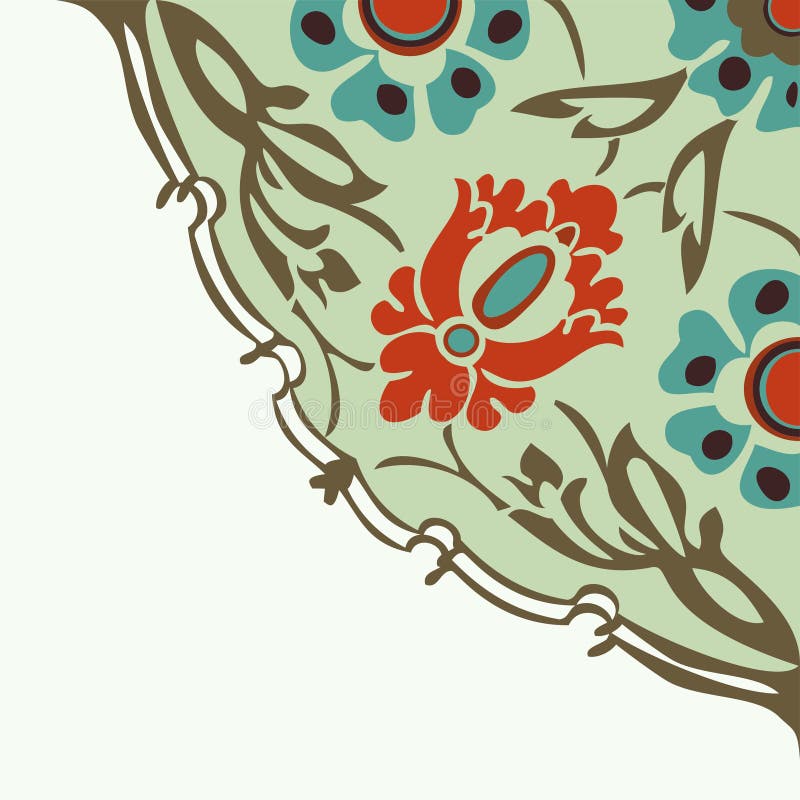 Colorful Round Floral Border Corner Background Stock Vector ...