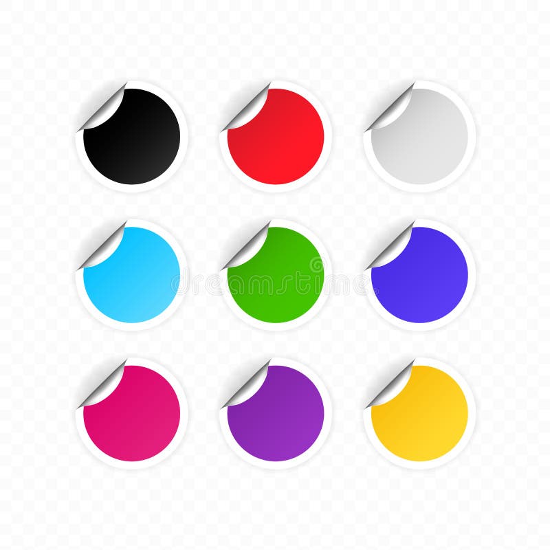 Colorful Round Labels. Set of Blank Round Stickers. Empty Promotional ...