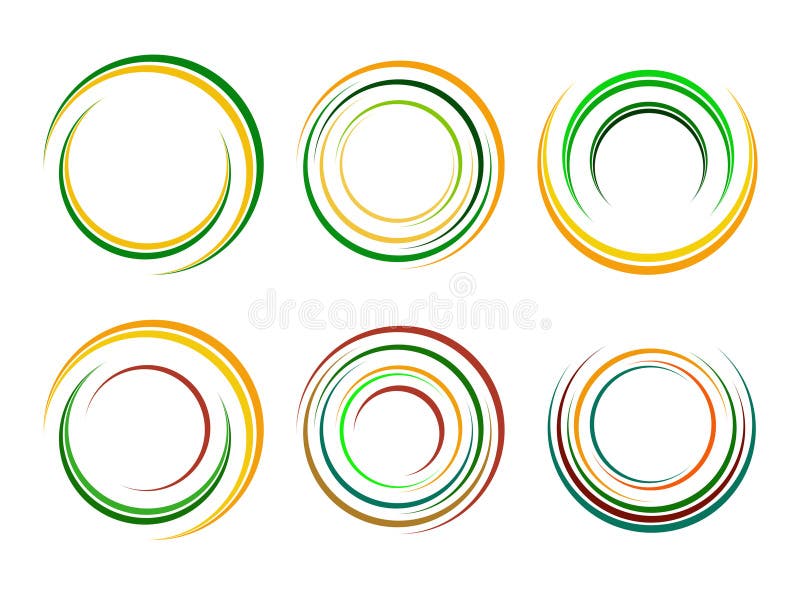 Colorful round lines logos stock illustration. Illustration of abstract ...