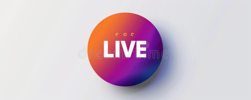 Vibrant Gradient Round Logo with Text LIVE for Broadcasts and Streaming ...