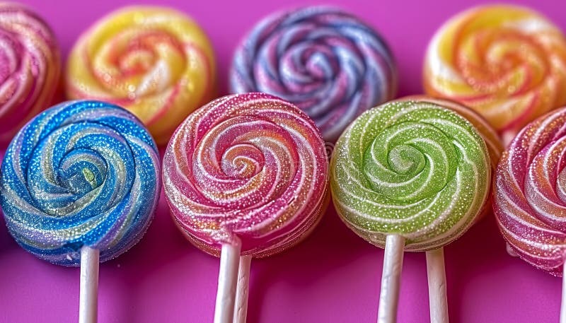 Colorful Round Lollipop Candies - Generative Ai Stock Illustration ...
