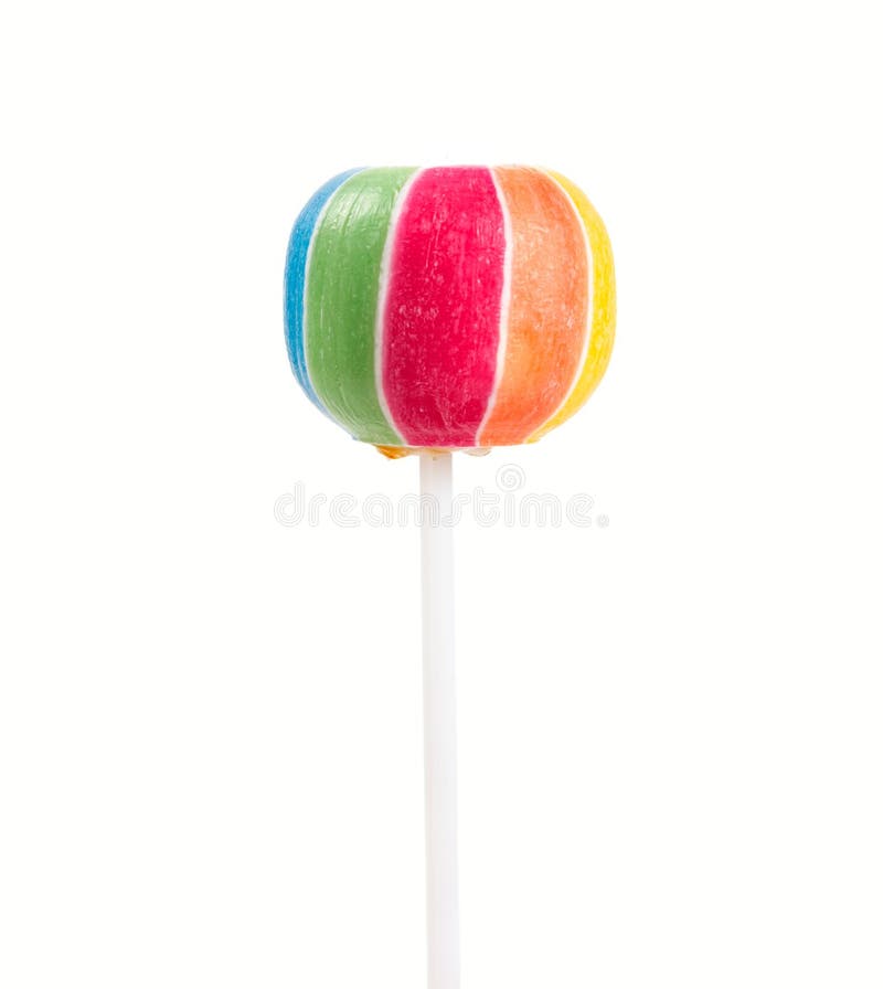 Bright Round Lollipop Isolated on White Stock Photo - Image of lolli ...